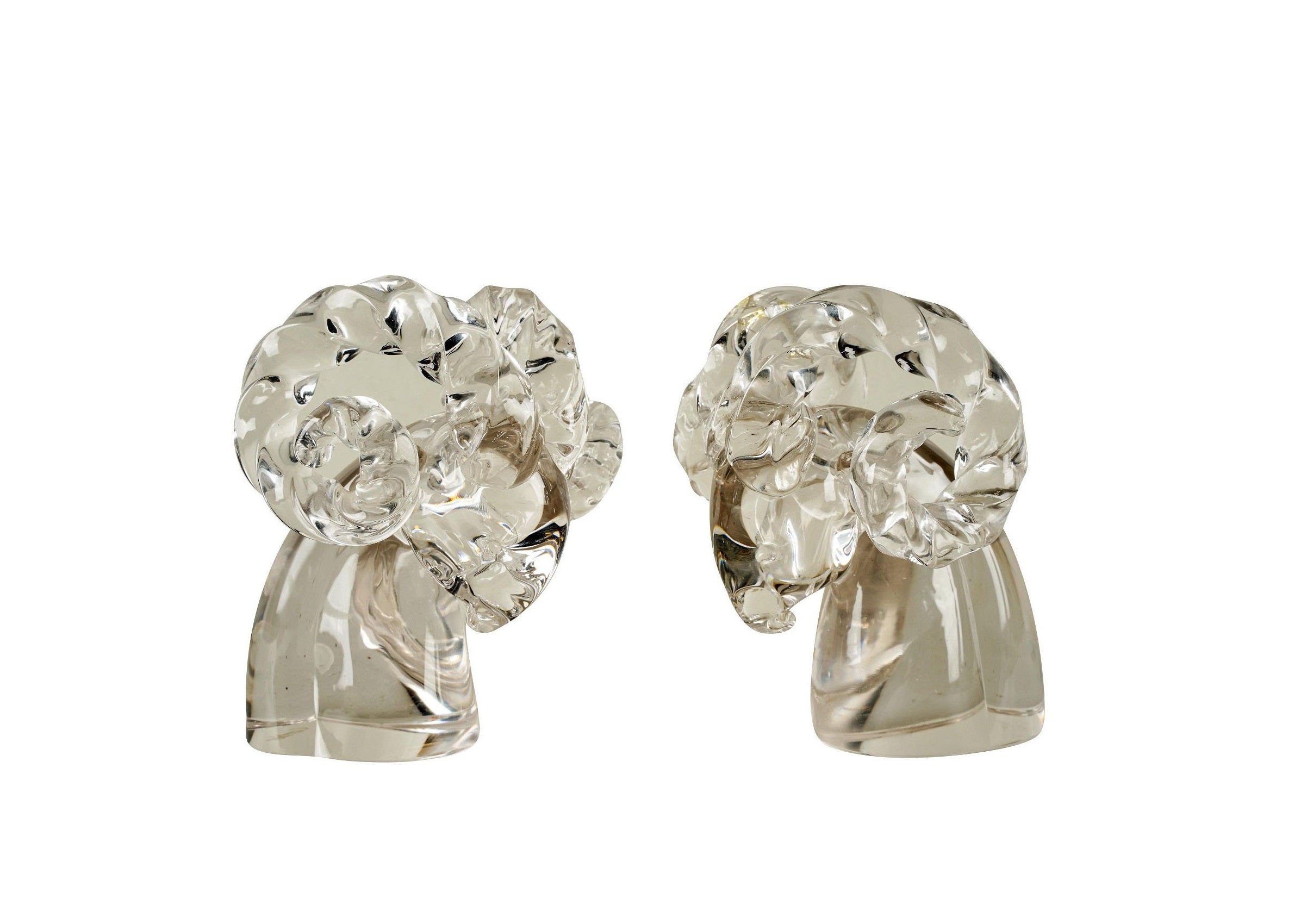 1920’s Cartier Crystal Ram’s Heads Sculptures - SHOP by Interior ...