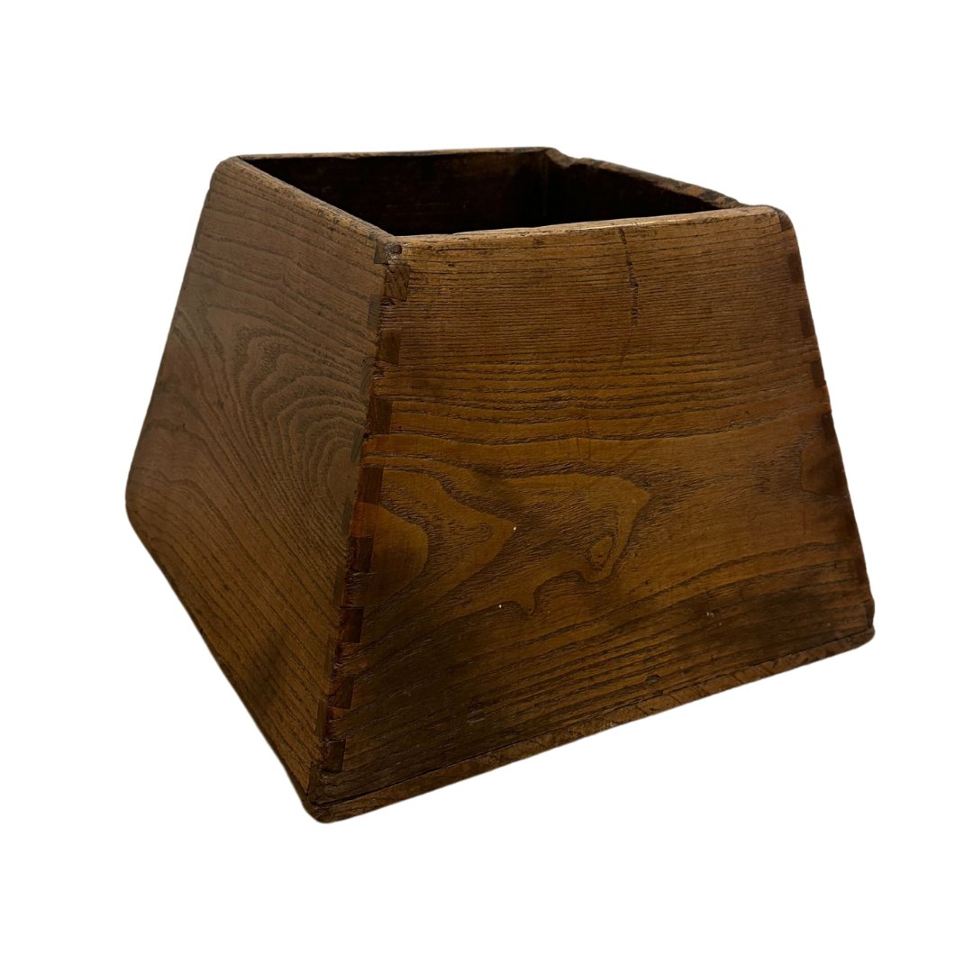 Antique Wooden Trapezoid Cache Pot with Dove Tail Corners - Large ...