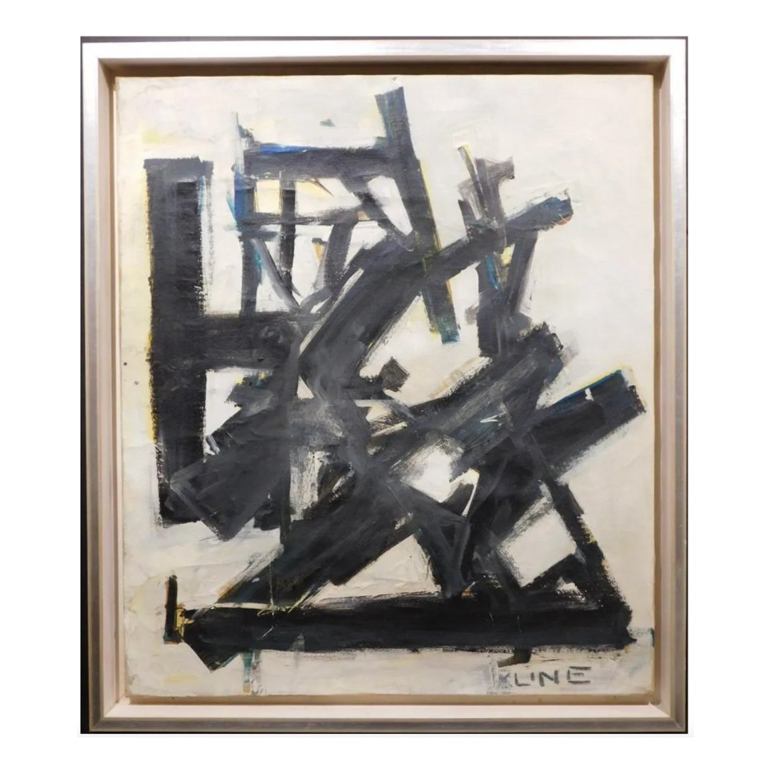 Original Oil on Canvas, "Abstract Untitled" by Franz Kline - 26 x 30 ...