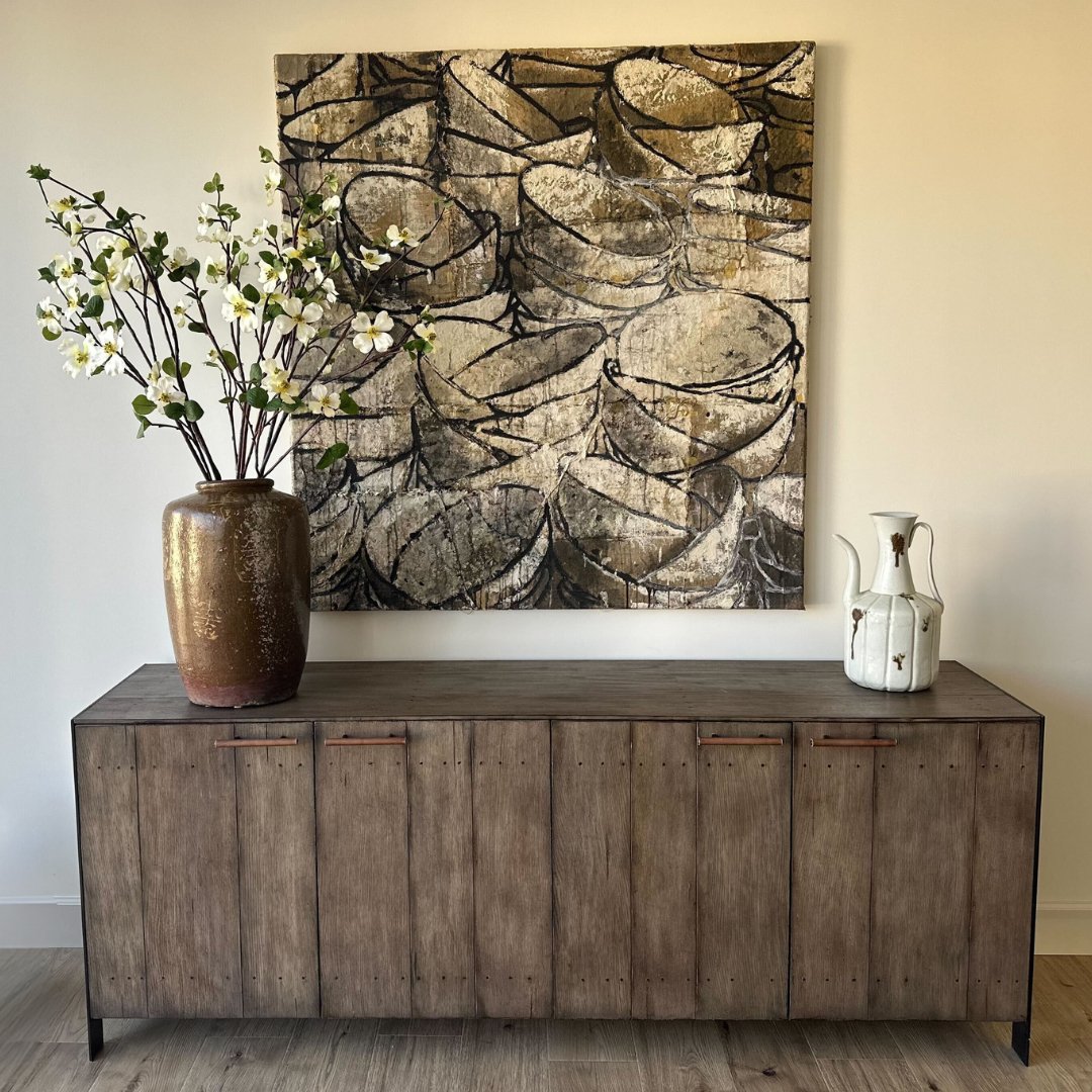 Original Mixed Media on Canvas, "Truce" by Paul Manes - 49.5 x 52.5 ...