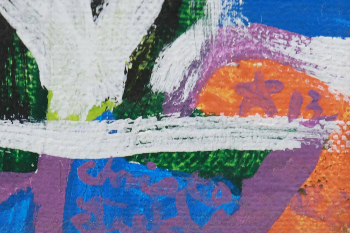Original Acrylic on Canvas, "Abstract Face" by Artist Unknown - 29 x 23 ...