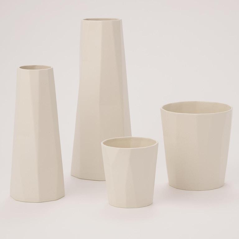 Prism Ceramic Vase Collection in Bleached Bone - SHOP by Interior ...
