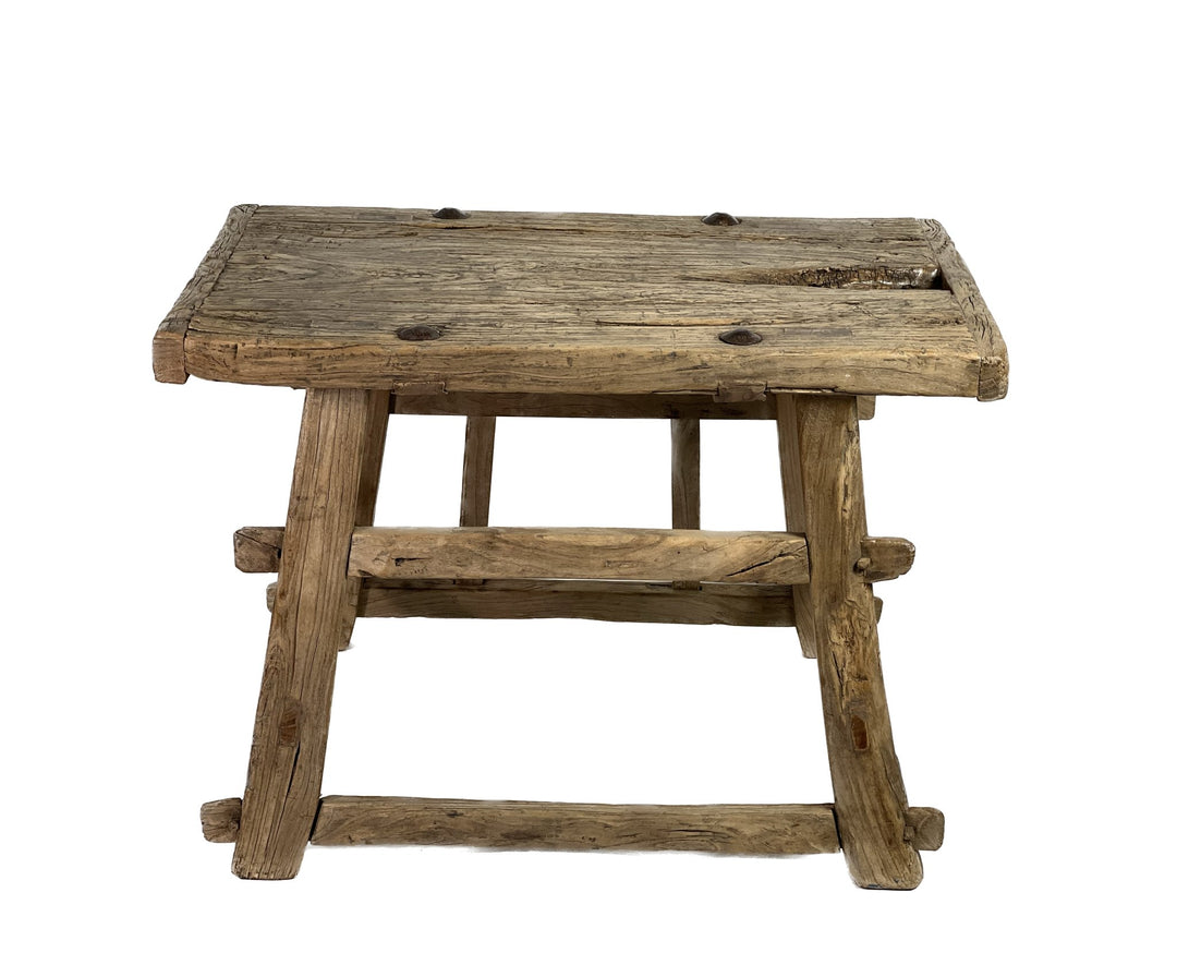 Rustic End Table with Iron Rivets – SHOP by Interior Archaeology