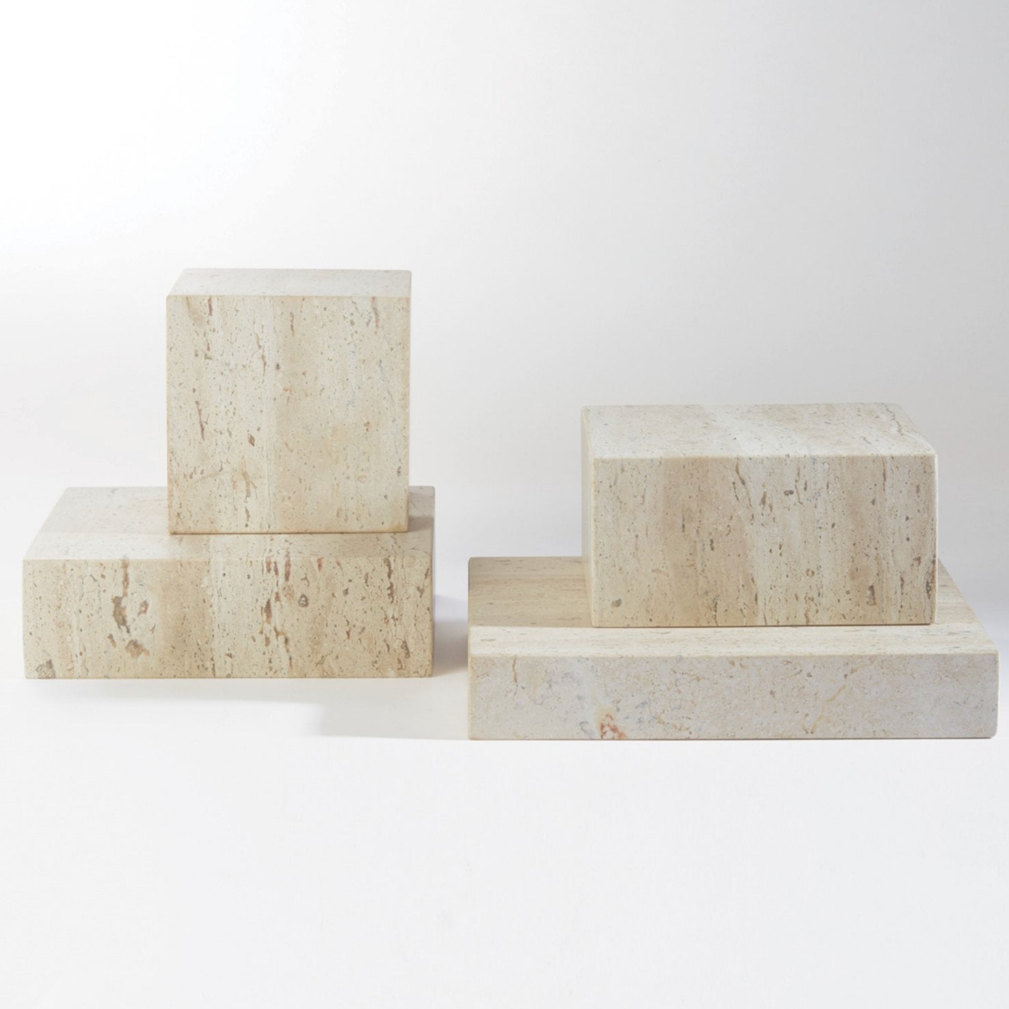 Travertine Cube Risers - SHOP by Interior Archaeology